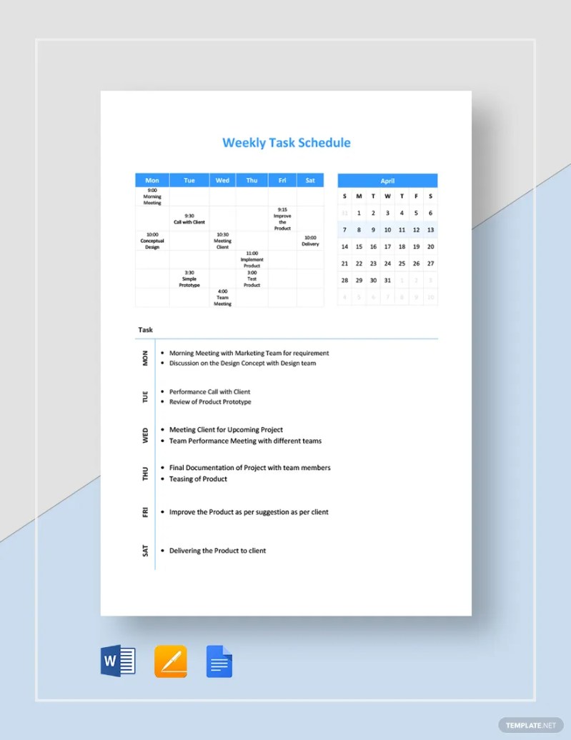 24 7 Schedule Template Free Sample Example Format Templates