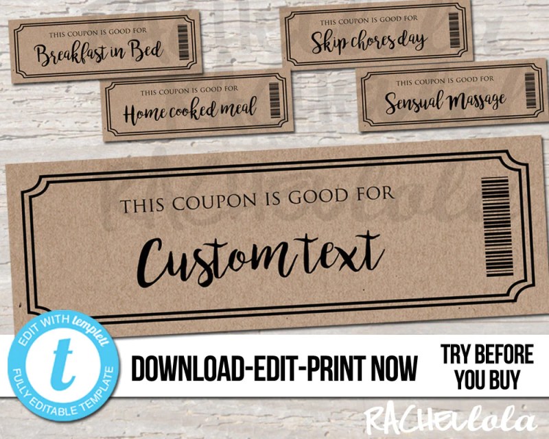 Homemade Coupons Template Free Sample Example Format Templates